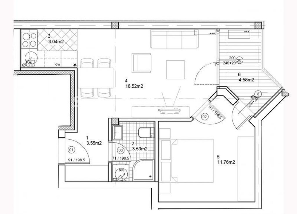 DVOSOBAN 43M2- IZGRADNJA