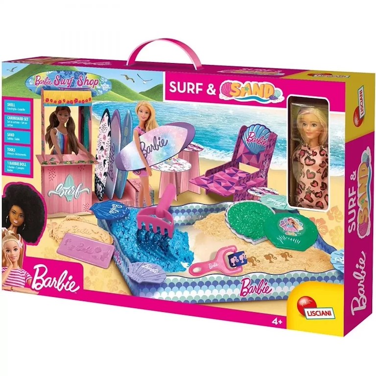 BARBIE SET SURF AND SAND SA LUTKOM I MAGICNIM PESKOM LISCIANI