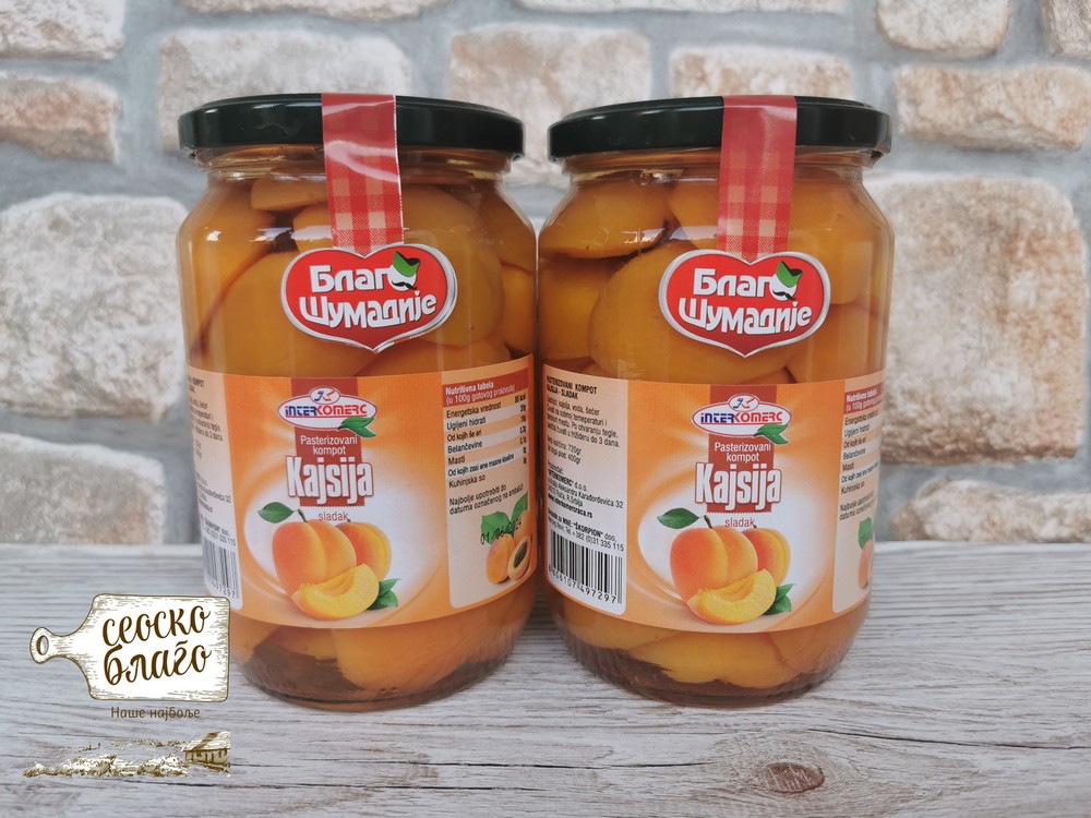 Kompot od kajsije 720gr – Blago Šumadije