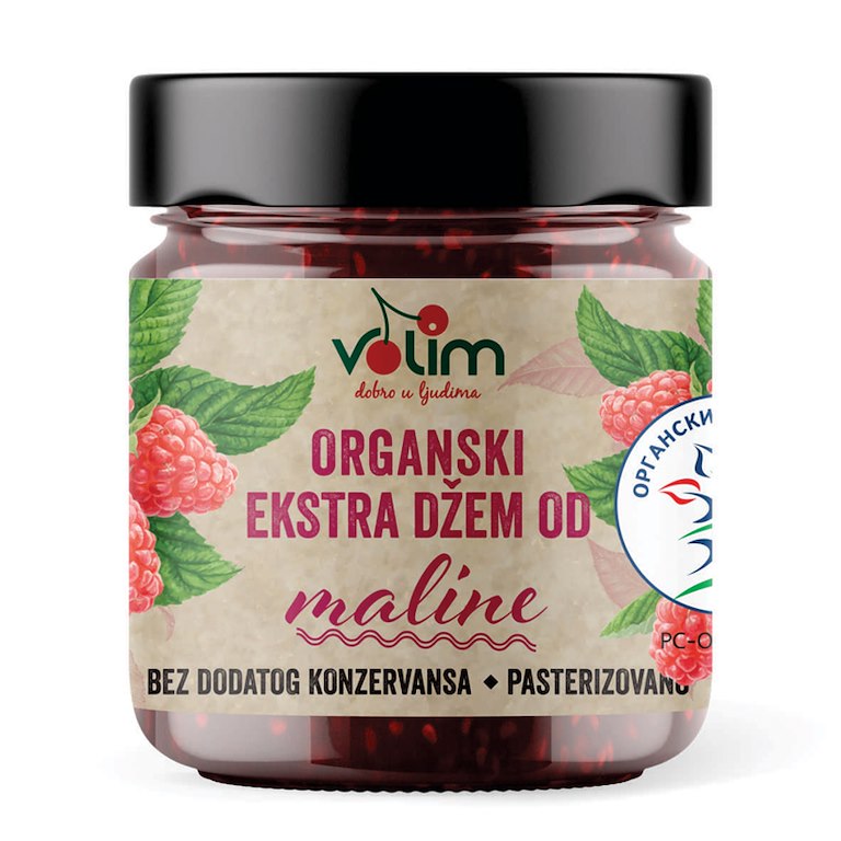 VOLIM-ORGANSKI EXTRA DZEM MALINA BS 250G