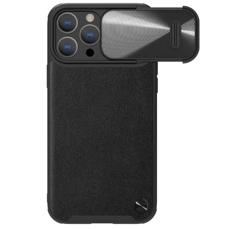 Maska(futrola) Nillkin CamShield Leather S za iPhone 14 Pro 6.1 crna