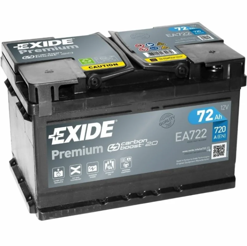 Akumulator EA722 12V 72Ah (Exide Premium)