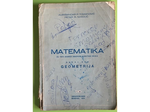 MATEMATIKA za I srednje Tomanović Nikolić