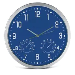 Plastični zidni sat sa termometrom i hidrometrom plavi DIXON