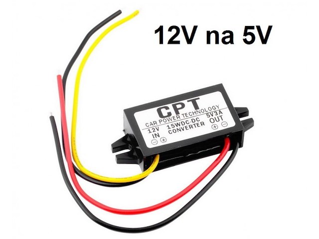 Inverter 12V na 5V DC - 3A