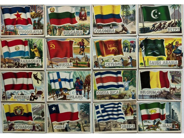 Zastave sveta,slicice kartonske iz cokolade