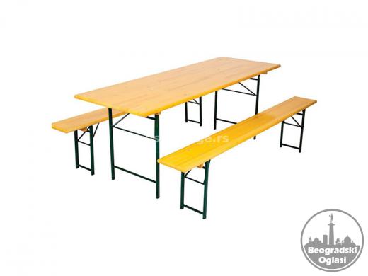Baštenski set STOUT sto i 2 klupe – 200 X 80