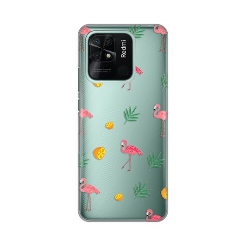 Silikonska futrola - maska print Skin za Xiaomi Redmi 10C Flamingos