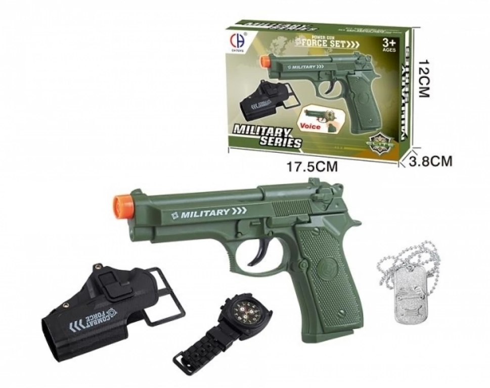 VOJNI SET PISTOLJ ZELENI 4PCS