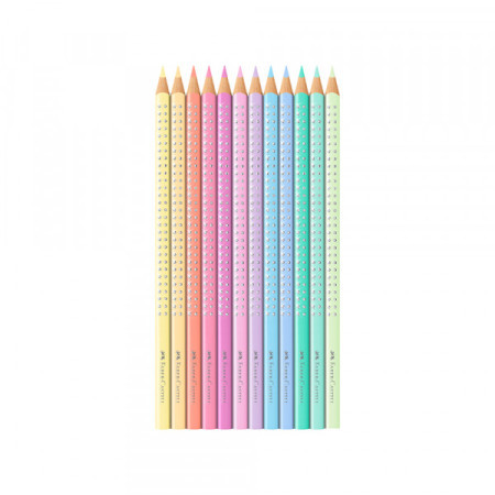 Faber castell drvene bojice Grip sparkle pastel metalna kutija 1/12 201910 ( F395 )