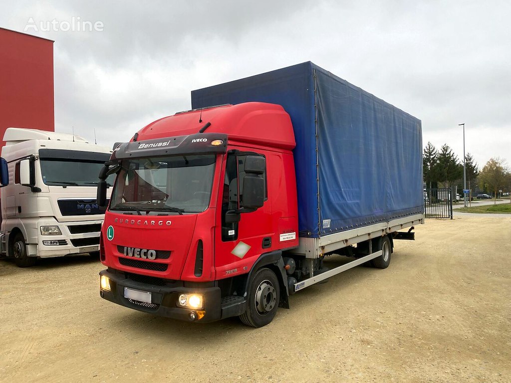 IVECO EuroCargo ML75E18, 6.6m Pritsche + Plane kamion s ceradom