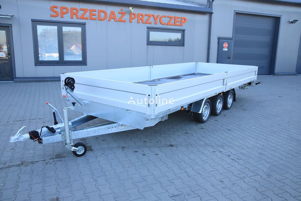 Nova Niewiadów Boss 5.5 x 2.1 burty aluminiowe 3 osie po 1350kg koła 195R13C prikolica sa ravnom platformom