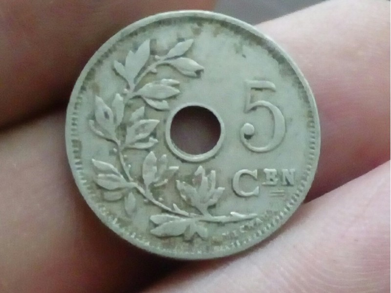 Belgie, 5 centi 1910