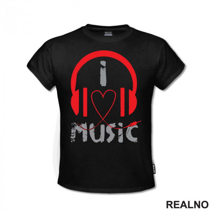 I LOVE MUSIC - CORD HEART - MUZIKA - MAJICA