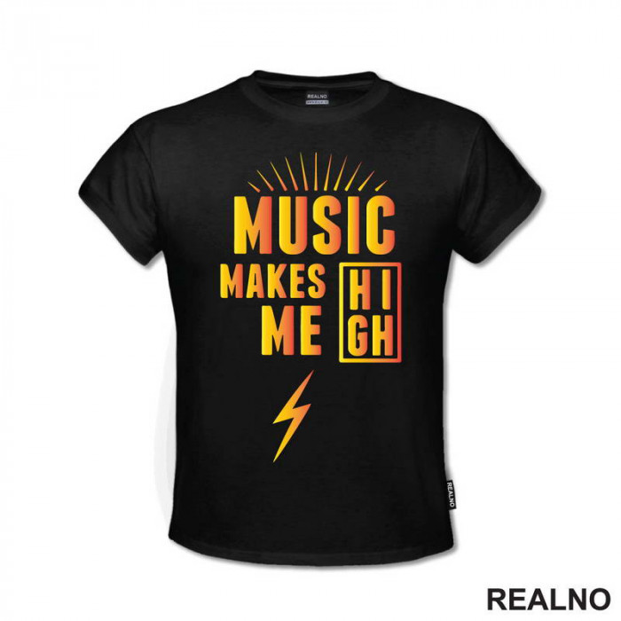 MUSIC MAKES ME HIGH - ORANGE - MUZIKA - MAJICA