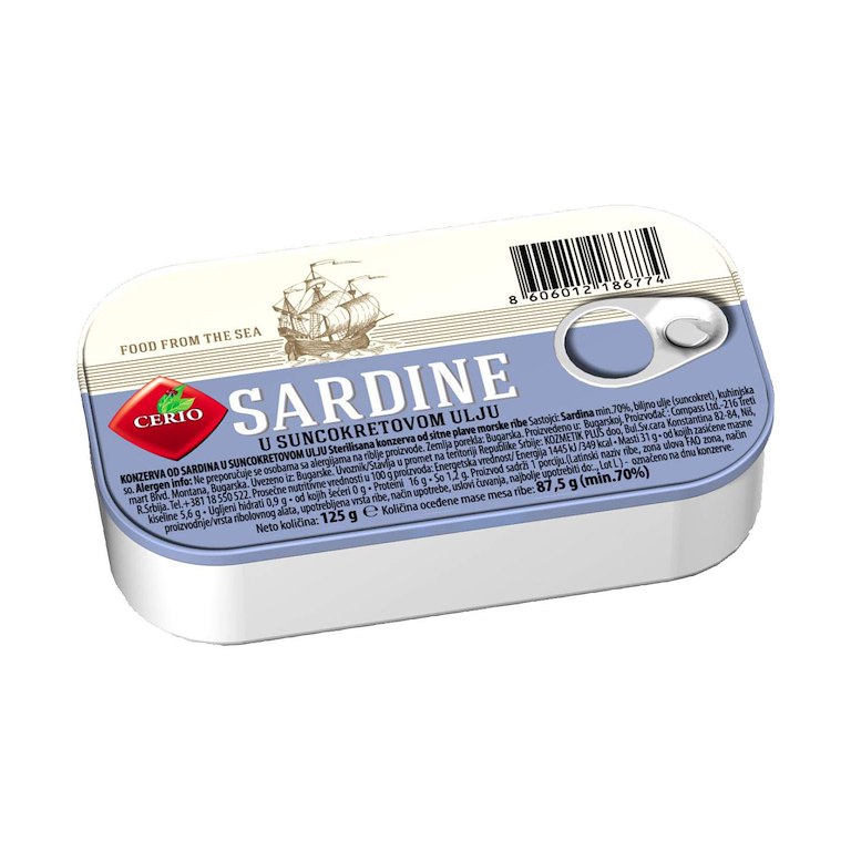 Cerio sardina u biljnom ulju 125g cerio