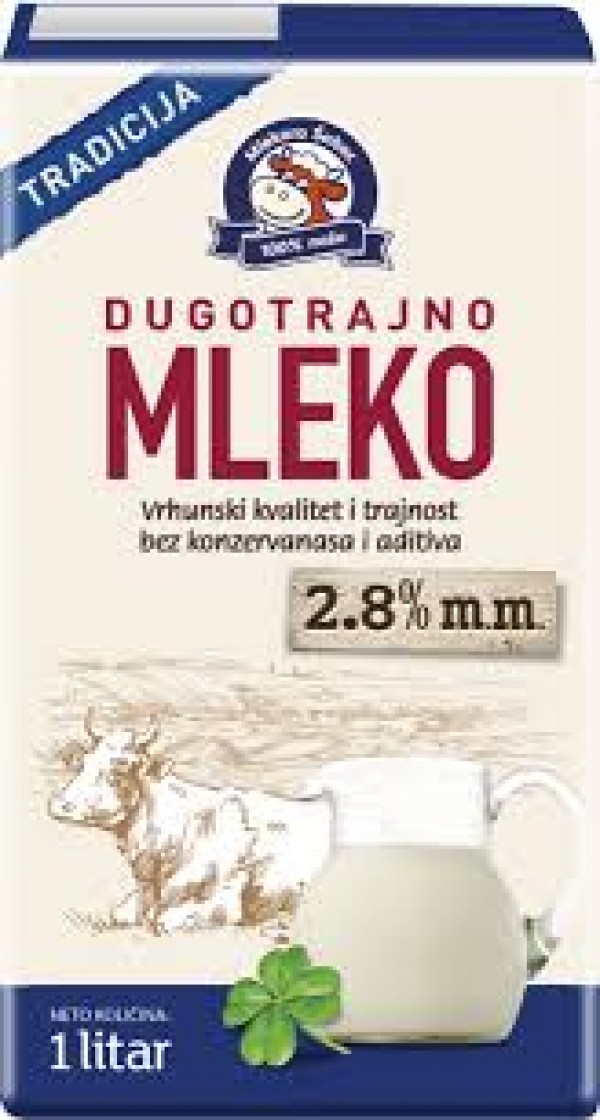 Mleko sterilizovano 2.8%mm Mlekara Šabac 1l