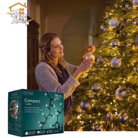 Novogodišnje LED compact sijalica twinkle 750 lampica 1600cm za jelke 180-210cm