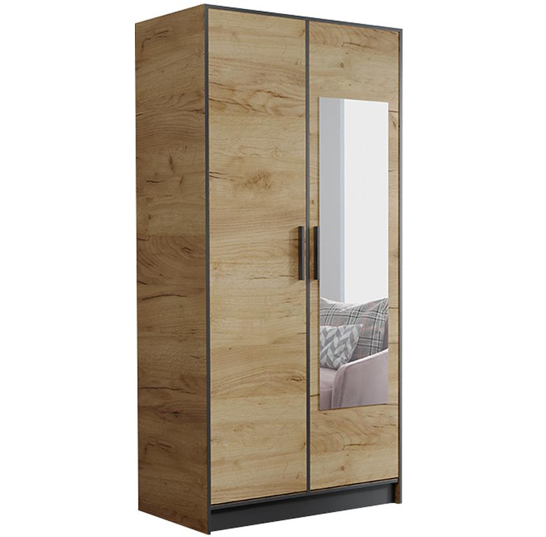 Roj 2D ormar/ogledalo 2 vrata 104,8x39x205 hrast