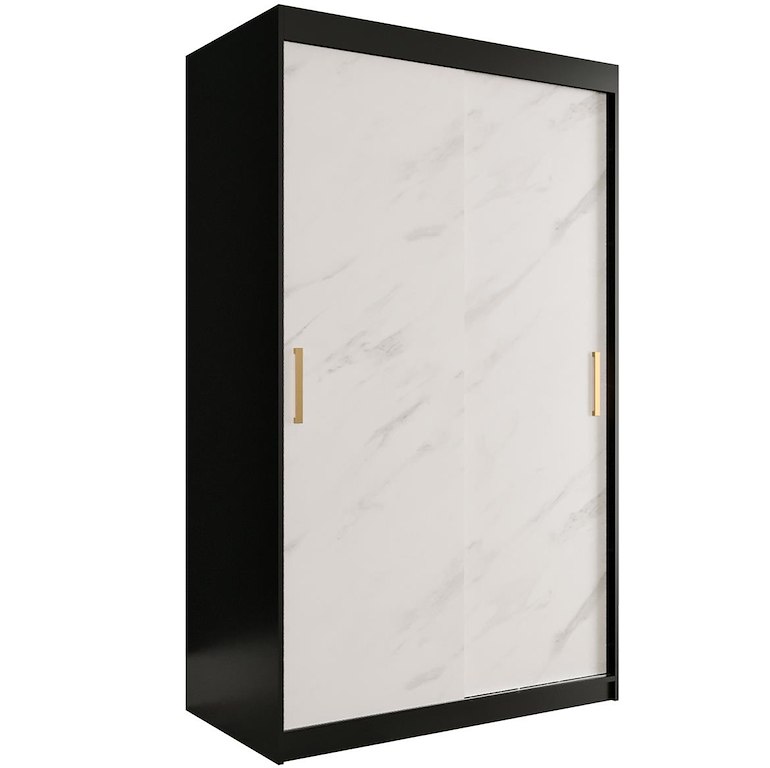 Marble ormar 2 vrata 120x62x200 crno/beli