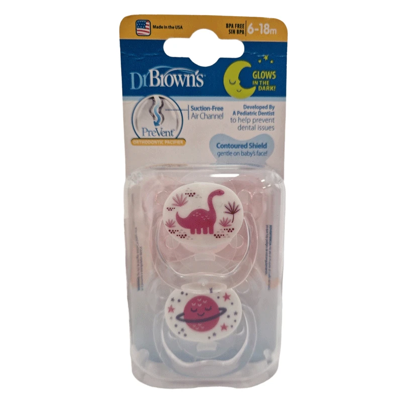 Dr Brown's svetleća Prevent Varalica Roze, 6-18m