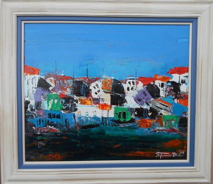 Sicilija 8, Dusko Trifunovic, sa 66×76 cm, bez 50×60 cm, ulje na platnu, lux uramljena, sertifikat, 400 eura