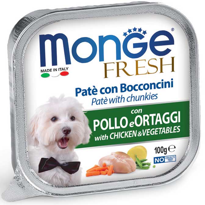 Monge Dog Fresh Pašteta Piletina i Povrće 100g