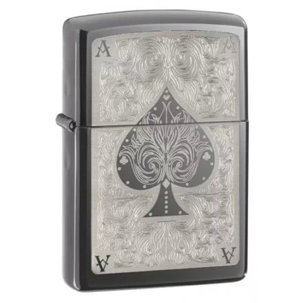 Zippo upaljač Black Ice Filigree Ace of Spades