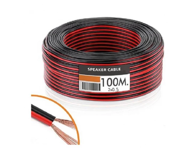 3G (99365) kabl za zvucnike 2x0.5mm kotur 100m crno-crveni