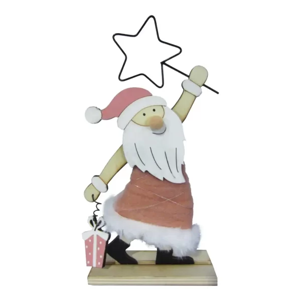Pinky, novogodišnja dekoracija, drvena, Deda Mraz, 25cm