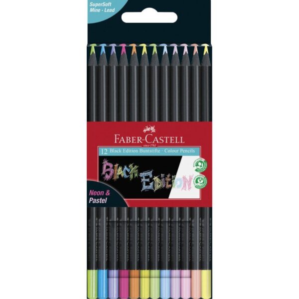 Drvene bojice Black edition pastel + neon 1/12 Faber Castell