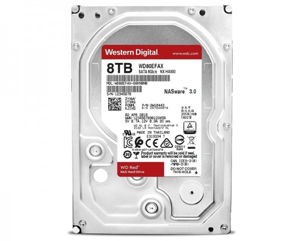 WD 8TB 3.5'' SATA III 256MB 5400 WD80EFAX Red