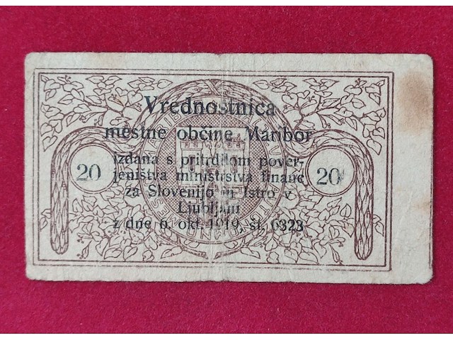 Vrednostnica 20 VIN 1919