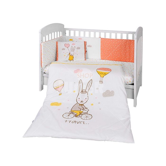 KikkaBoo posteljina sa ogradicom 6 pcs 60/120 Rabbits in Love