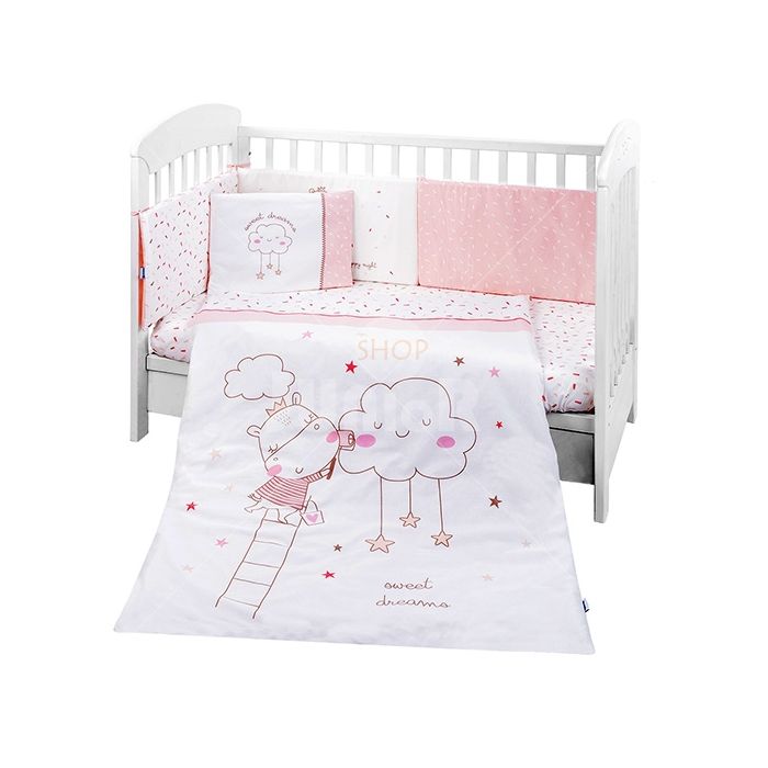 KikkaBoo posteljina sa ogradicom 6 pcs 70/140 Hippo Dreams