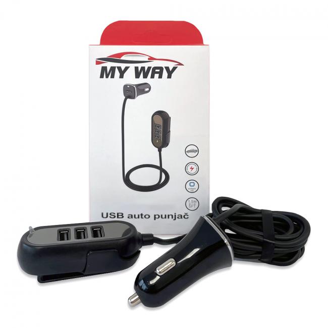 MY WAY - OpremaMY WAY USB AUTO PUNJAČ 4USB - 3USB + type C