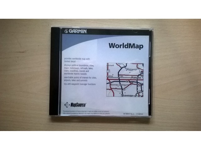 GARMIN WorldMap MapSource 4.00  cd-rom - novo