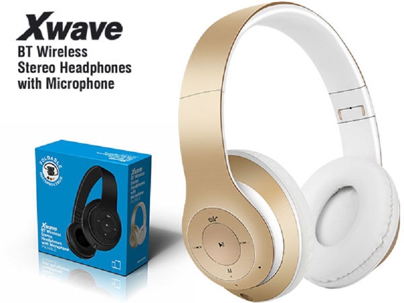 X WAVE BT Stereo Slušalice Sa Mikrofonom V4.2,FM,MicroSD,Baterija 200mAh,8-9h Razgovor,10m Udaljenost,Zlatna