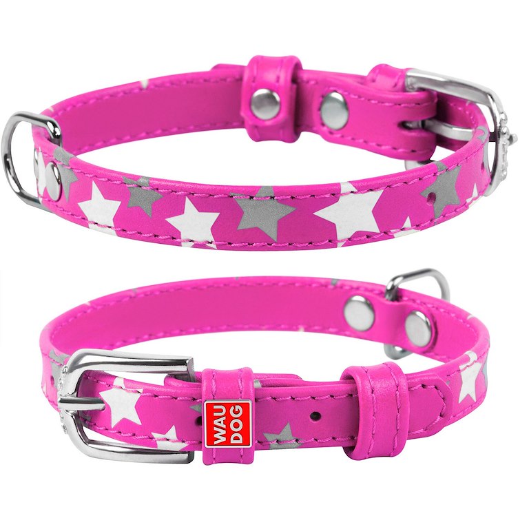 Wau Dog Ogrlica Glamour Pink 27-36cm/15mm