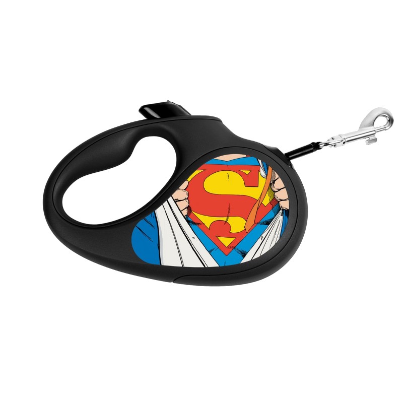 Wau Dog Povodac Superman Crni S tape 5m/15kg