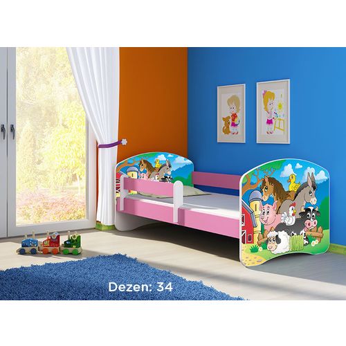 Deciji krevet ACMA II 140x70 + dusek 6 cm PINK34