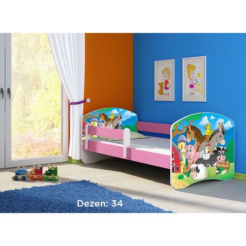 Deciji krevet ACMA II 160x80 + dusek 6 cm PINK34