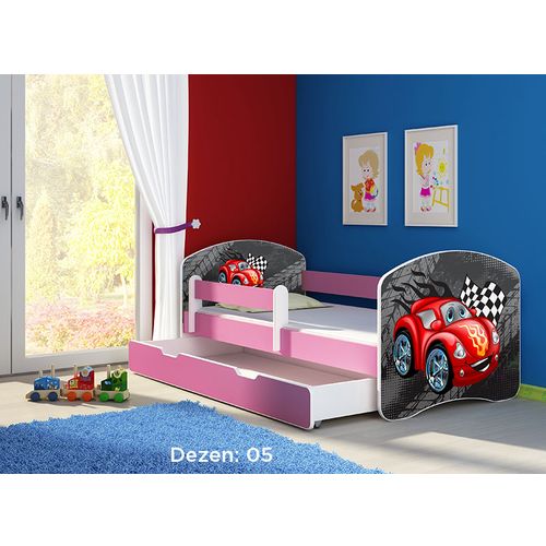 Deciji krevet ACMA II 140x70 F + dusek 6 cm PINK5