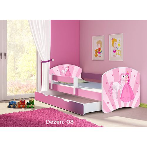 Deciji krevet ACMA II 140x70 F + dusek 6 cm PINK8