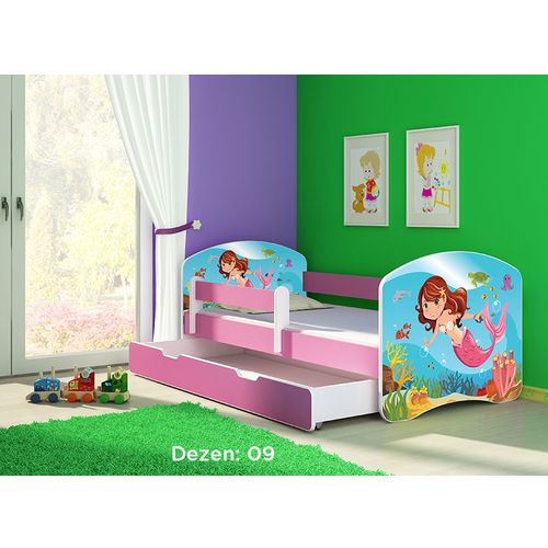 Deciji krevet ACMA II 140x70 F + dusek 6 cm PINK9