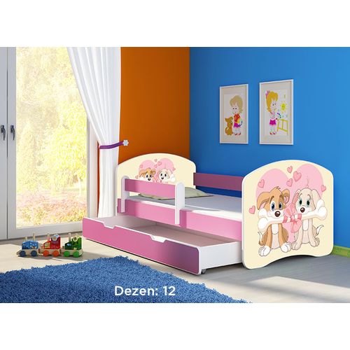 Deciji krevet ACMA II 140x70 F + dusek 6 cm PINK12