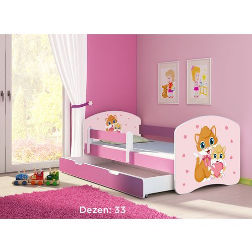 Deciji krevet ACMA II 140x70 F + dusek 6 cm PINK33