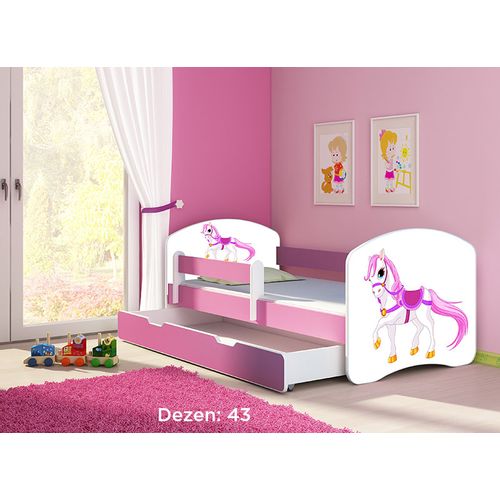 Deciji krevet ACMA II 140x70 F + dusek 6 cm PINK43