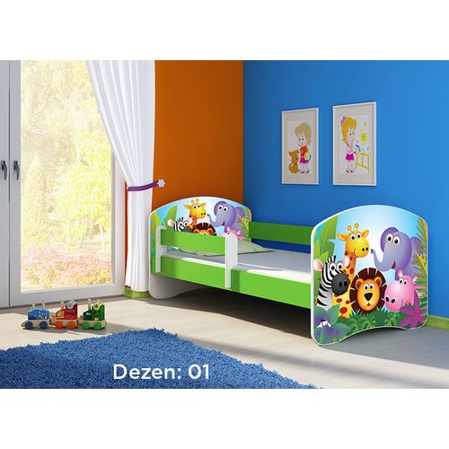 Deciji krevet ACMA II 160x80 + dusek 6 cm GREEN1