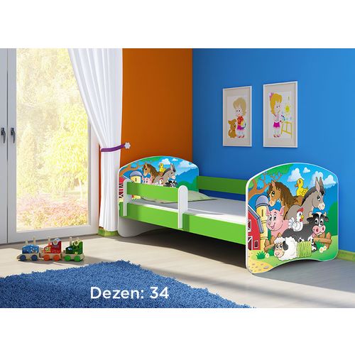 Deciji krevet ACMA II 160x80 + dusek 6 cm GREEN34